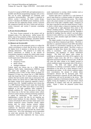 Fuzzy System Model for Management of Driver Distractions in Motor Vehicles | PDF