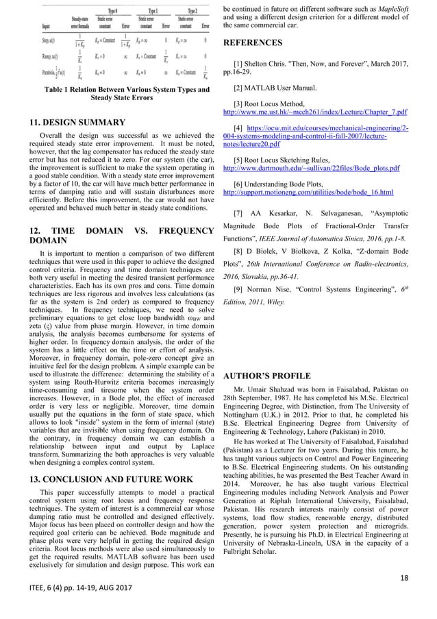 Design and Analysis of a Control System Using Root Locus and Frequency Response Methods | PDF