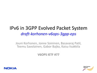 Ipv6 in 3gpp evolved packet core or lte network | PPT