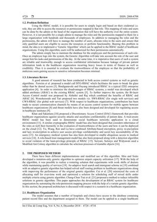 Trust Enhanced Role Based Access Control Using Genetic Algorithm | PDF