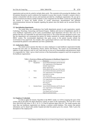 Trust Enhanced Role Based Access Control Using Genetic Algorithm | PDF