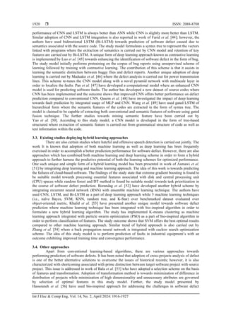 Insights of effectivity analysis of learning-based approaches towards software defect prediction ...