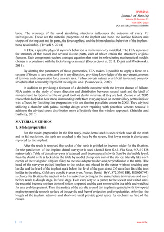 FINITE ELEMENT ANALYSIS AND STATIC LOADING IN DENTAL IMPLANT WITH INNOVATIVE CROWN DESIGN (IN ...