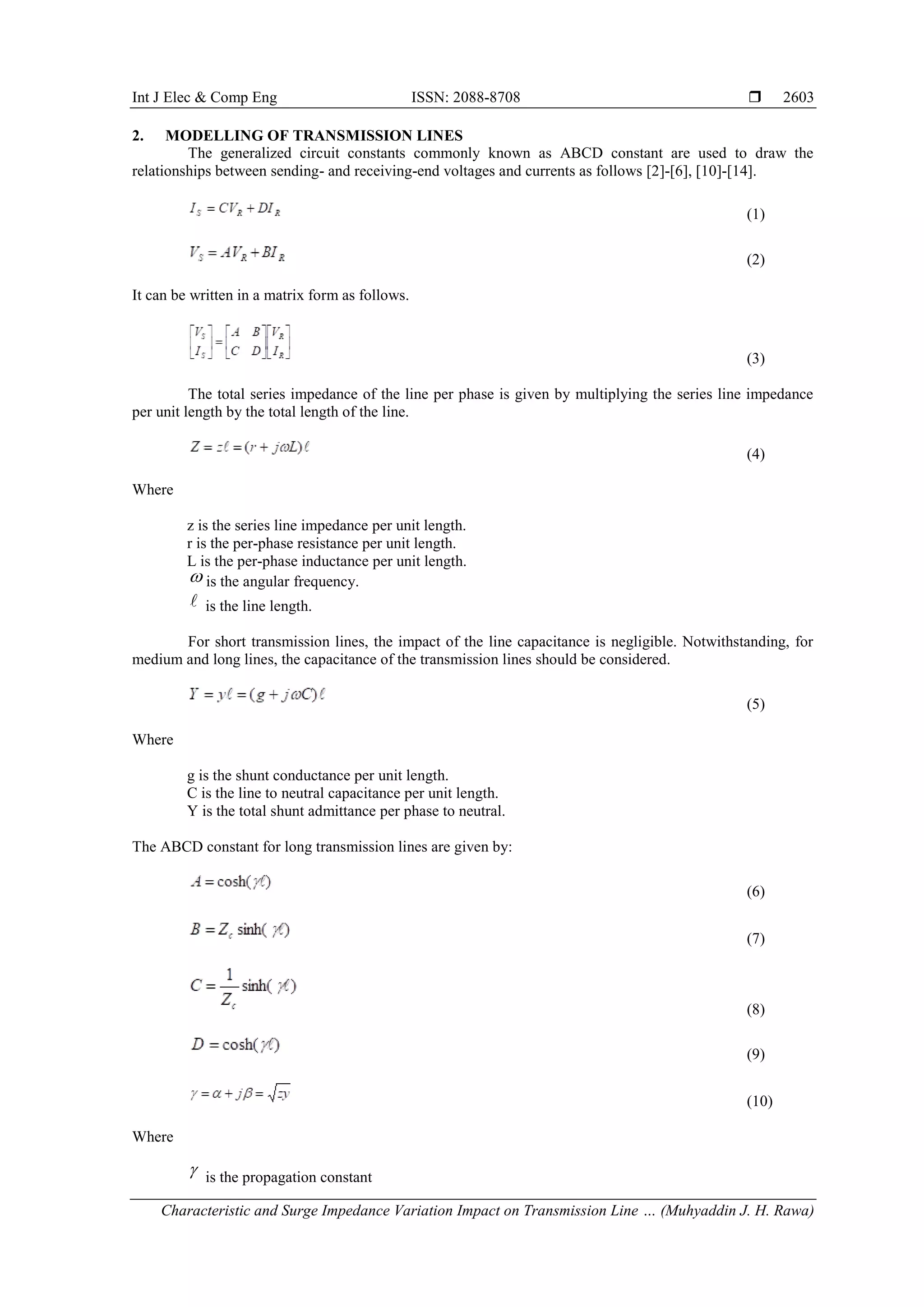 Characteristic and Surge Impedance Variation Impact on Transmission ...