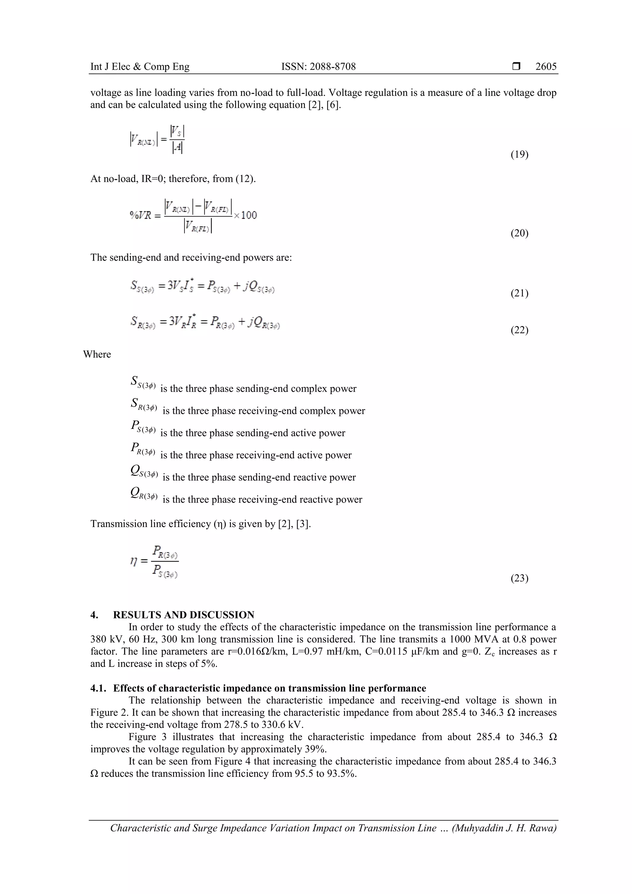 Characteristic and Surge Impedance Variation Impact on Transmission ...