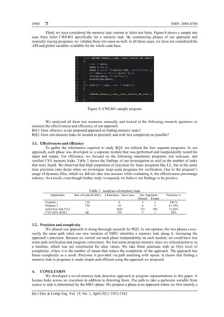 Efficient and linear static approach for finding the memory leak in C | PDF