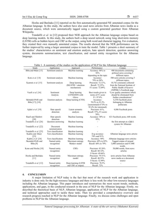 Natural language processing for Albanian: a state-of-the-art survey | PDF