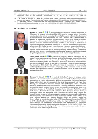 Breast cancer detection using machine learning approaches: a ...