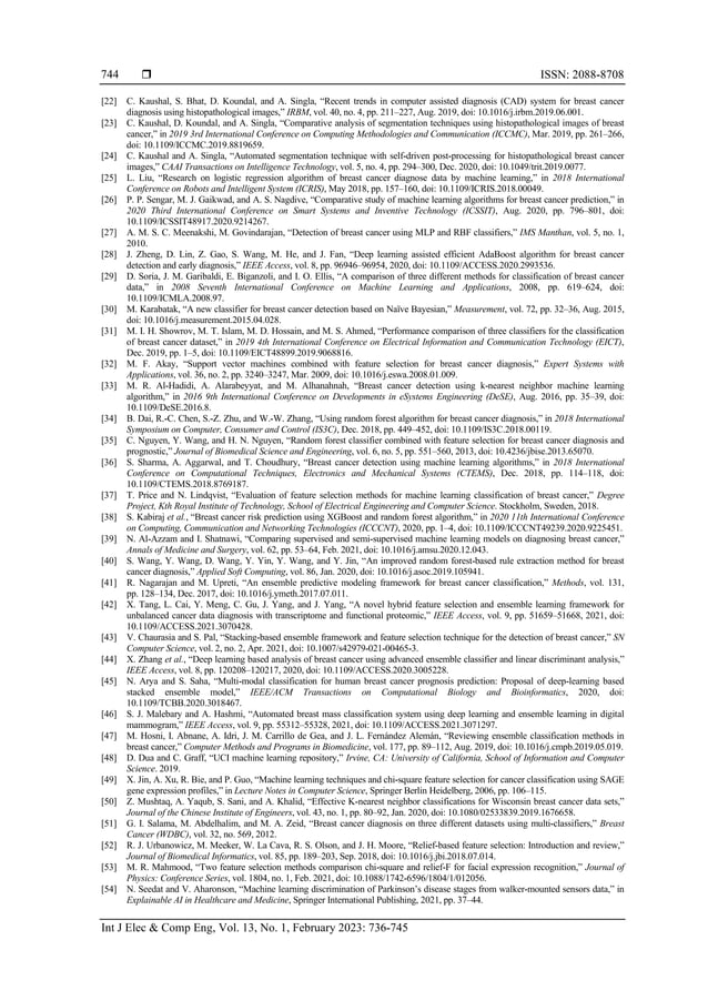 Breast cancer detection using machine learning approaches: a ...