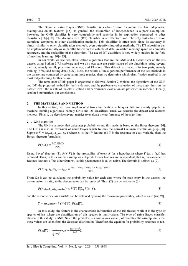 Comparison of Iris dataset classification with Gaussian naïve Bayes and decision tree algorithms ...