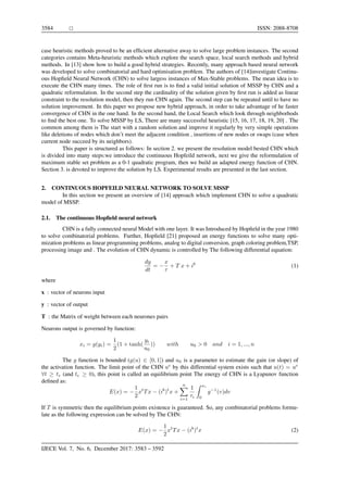 CHN and Swap Heuristic to Solve the Maximum Independent Set Problem | PDF