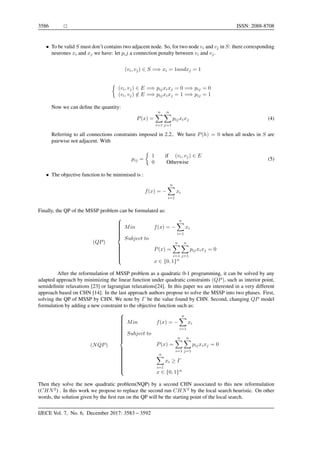 CHN and Swap Heuristic to Solve the Maximum Independent Set Problem | PDF