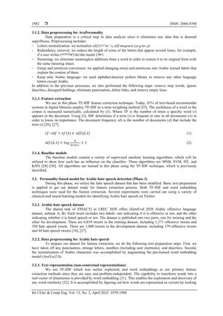A hybrid approach based on personality traits for hate speech detection in Arabic social media | PDF