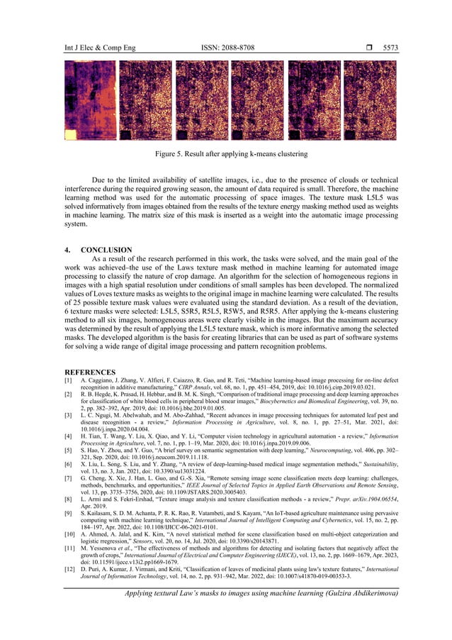 Applying textural Law’s masks to images using machine learning | PDF | Agriculture | Industries