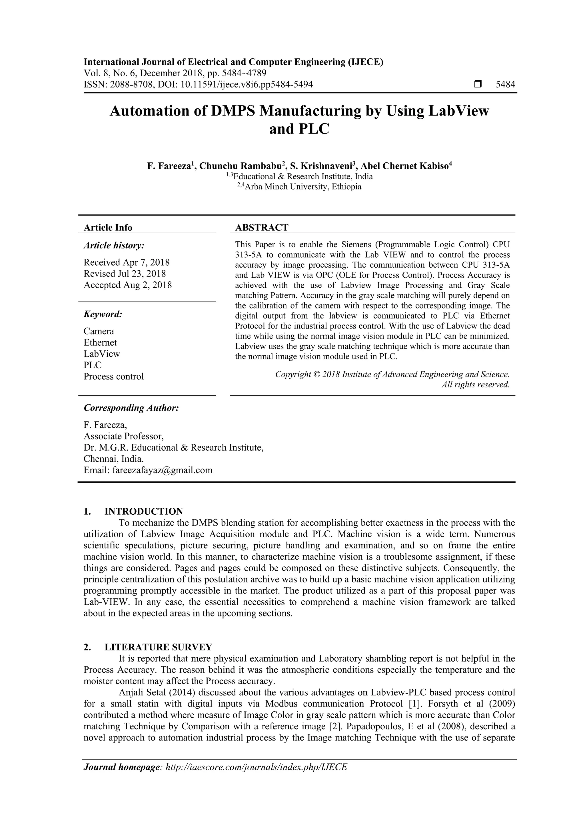 Automation of DMPS Manufacturing by Using LabView and PLC | PDF
