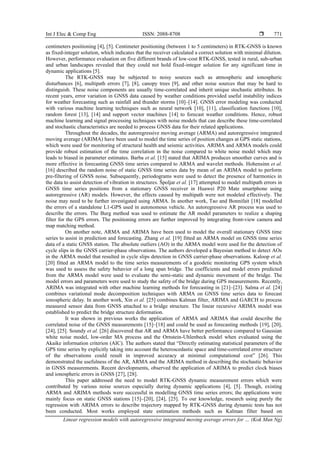 Linear regression models with autoregressive integrated moving average errors for measurements ...
