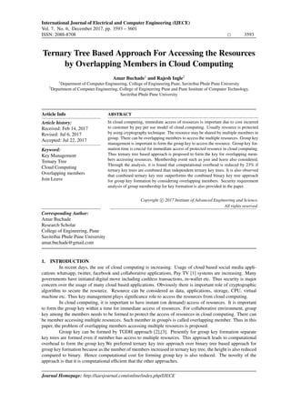 Ternary Tree Based Approach For Accessing the Resources by Overlapping Members in Cloud ...