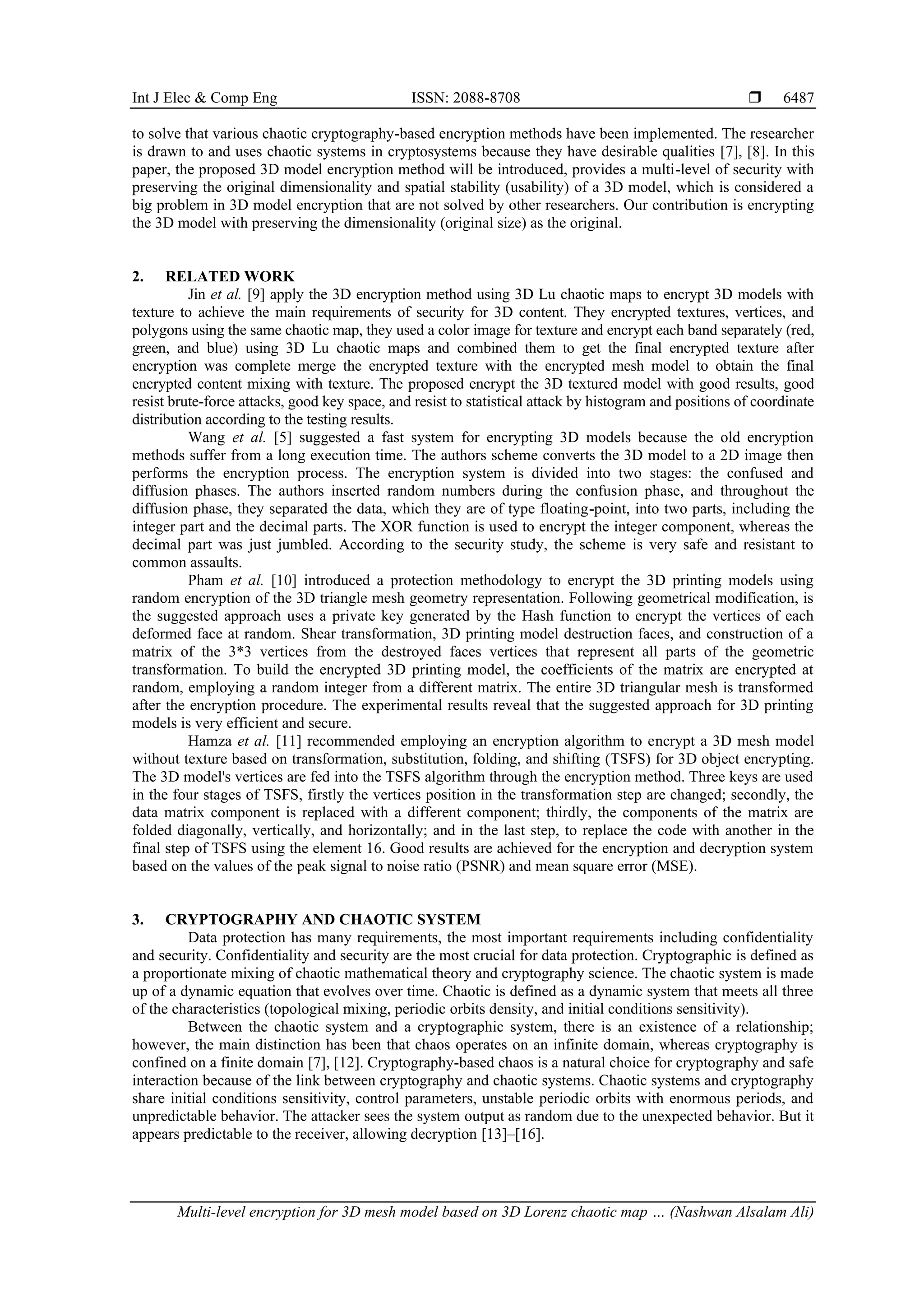 Multi-level encryption for 3D mesh model based on 3D Lorenz chaotic map and random number ...