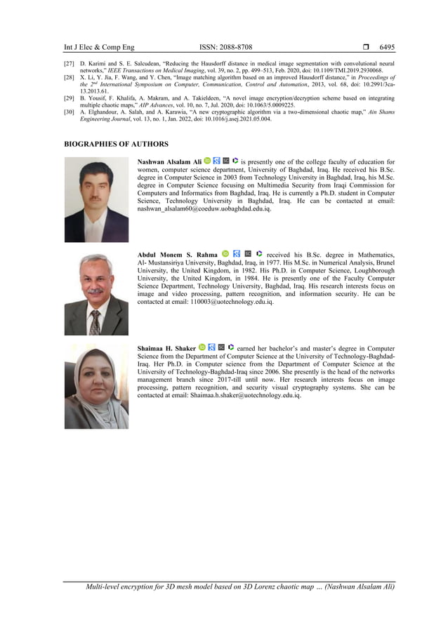 Multi-level encryption for 3D mesh model based on 3D Lorenz chaotic map and random number ...