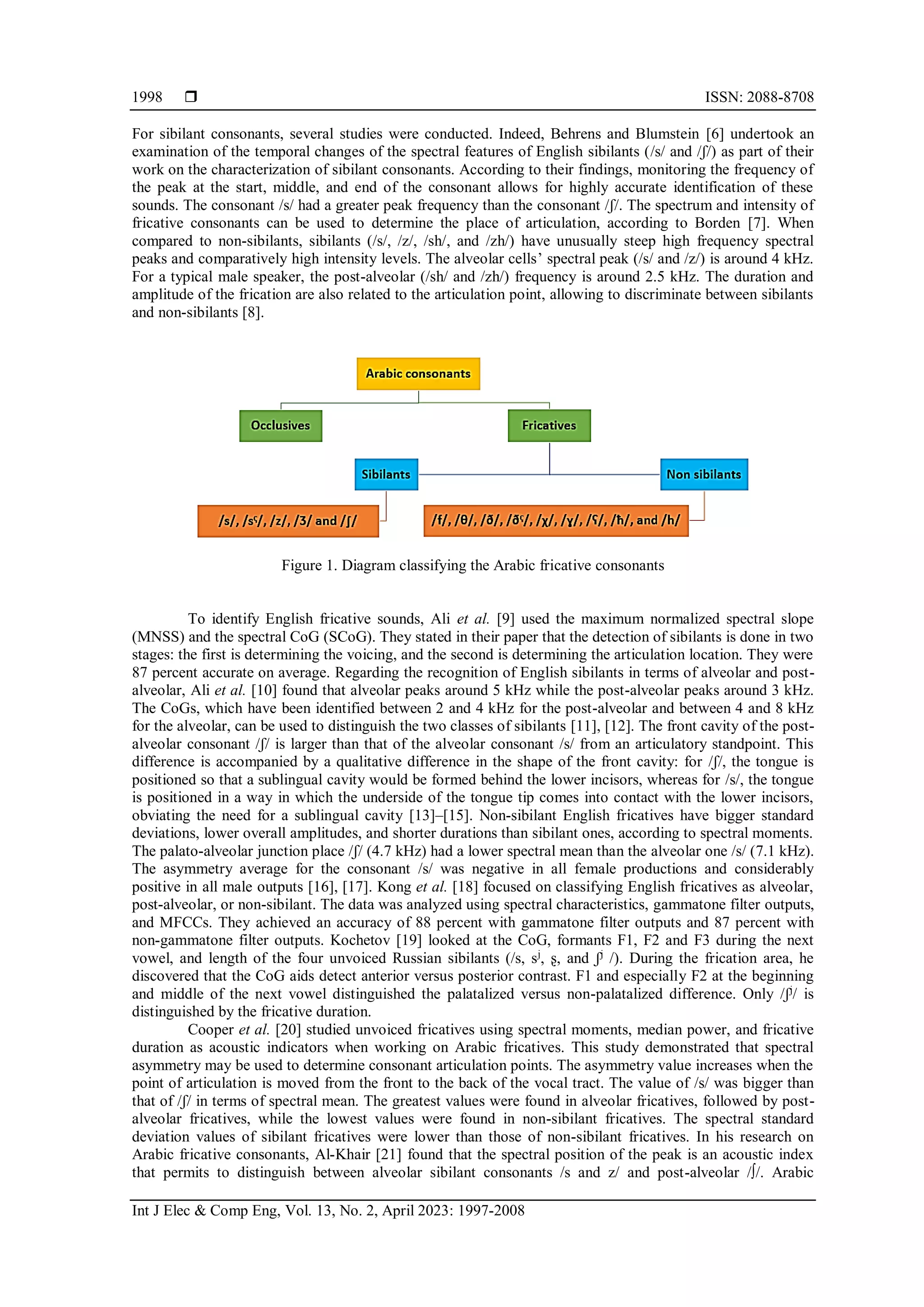Characterization of Arabic sibilant consonants | PDF