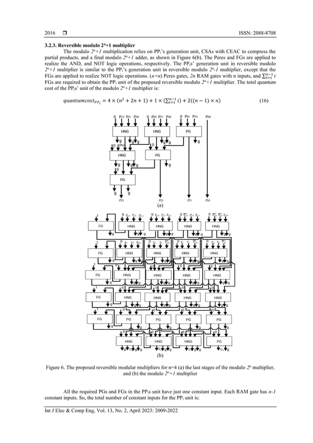 The use of reversible logic gates in the design of residue number ...