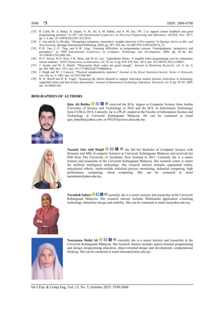 Analysis of the learning object-oriented programming factors | PDF