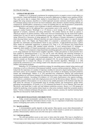 Forecasting movie rating using k-nearest neighbor based collaborative filtering | PDF