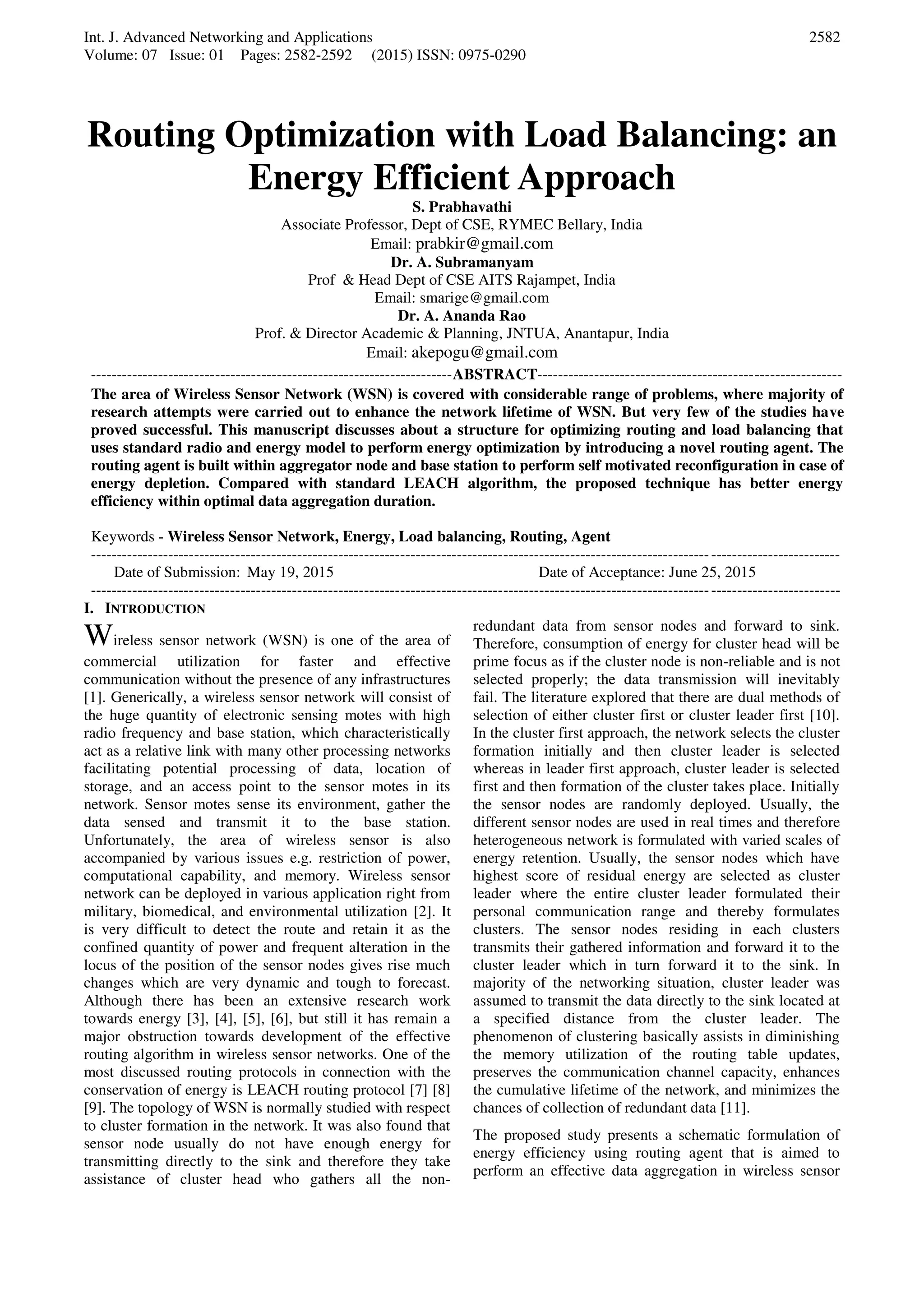 Routing Optimization With Load Balancing An Energy Efficient Approach 9152