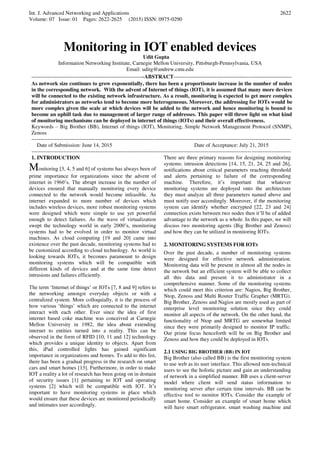 Monitoring in IOT enabled devices | PDF