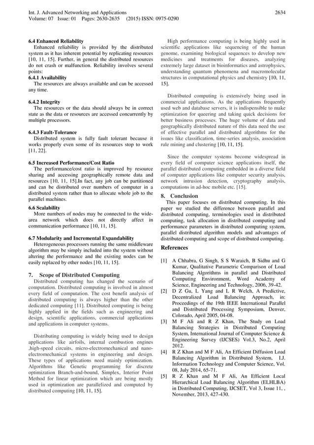 Distributed Computing An Overview Pdf Computer Networking Computing