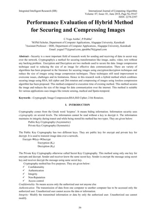 Performance Evaluation of Hybrid Method for Securing and Compressing Images | DOCX | Information ...