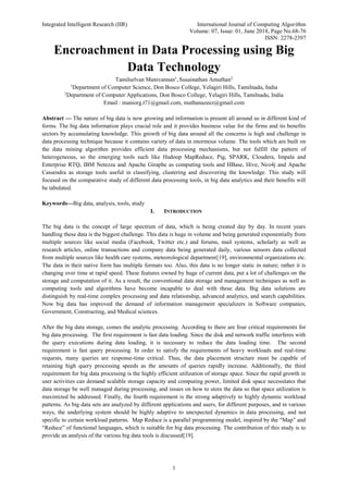 Encroachment in Data Processing using Big Data Technology | DOCX