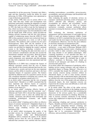 The Role of E-Payment Tools and E-Banking in Customer Satisfaction Case Study: Pasargad Bank E ...