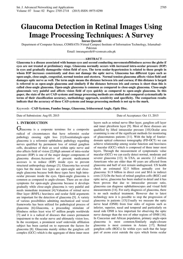 Glaucoma Detection in Retinal Images Using Image Processing Techniques: A Survey | PDF