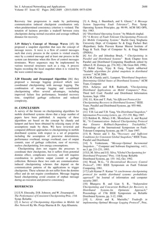 A Survey of Various Fault Tolerance Checkpointing Algorithms in Distributed System | PDF