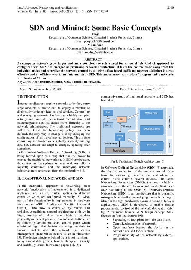 SDN and Mininet: Some Basic Concepts | PDF | Computer Networking | Computing