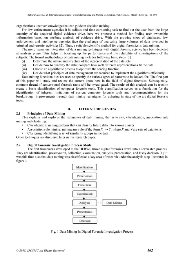 Applying Data Mining Principles in the Extraction of Digital Evidence | PDF