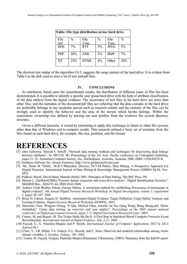 Applying Data Mining Principles in the Extraction of Digital Evidence | PDF