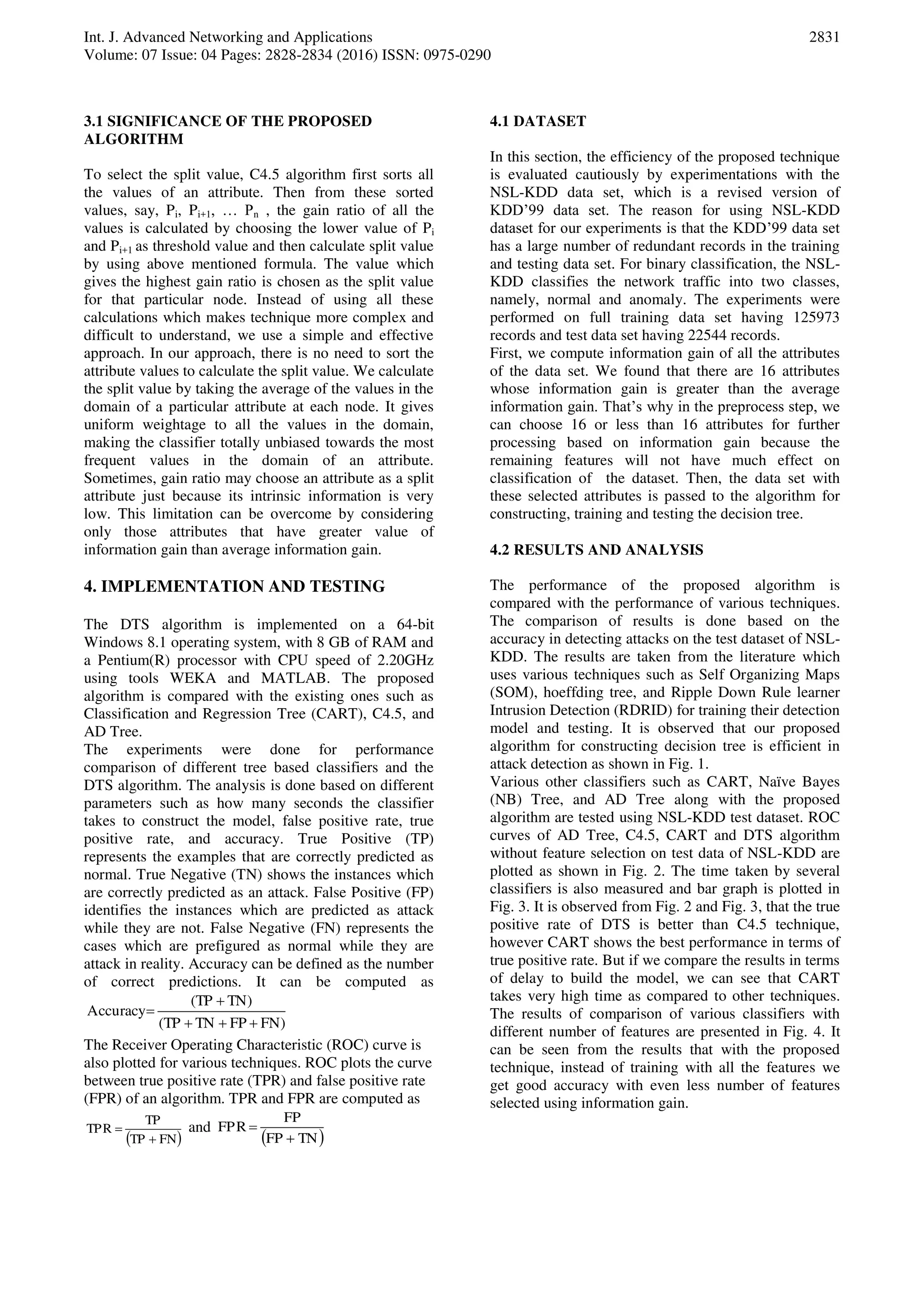 Decision Tree Based Algorithm For Intrusion Detection Pdf Computer