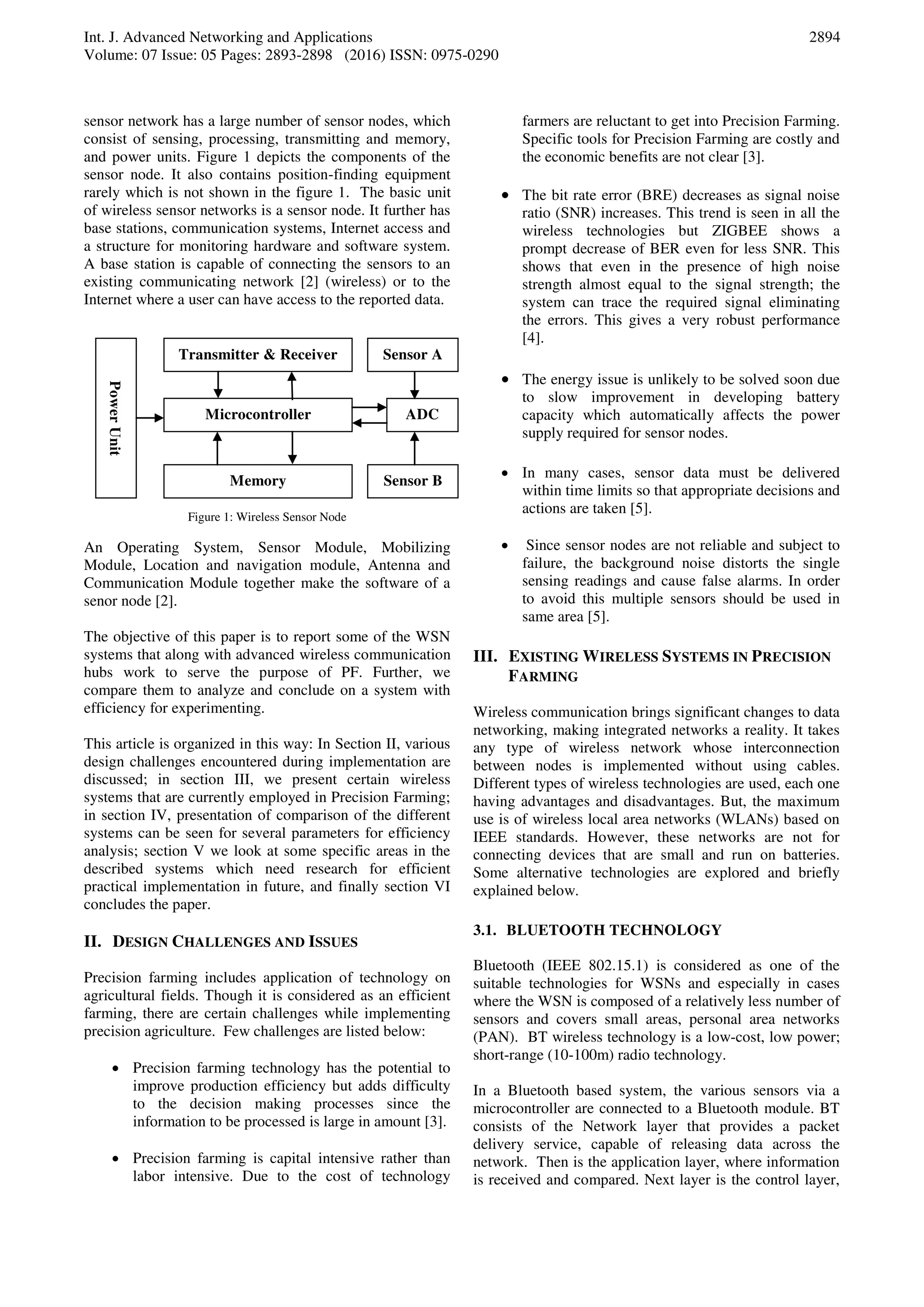Performance Analysis Of Different Wsn Based Systems In Precision Farming Pdf