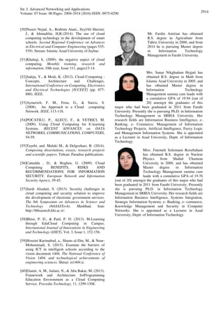 Investigating the Barriers of Application of Cloud Computing in the Smart Schools of Iran | PDF