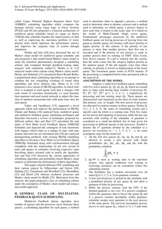 Analysis of Multi Level Feedback Queue Scheduling Using Markov Chain Model with Data Model ...