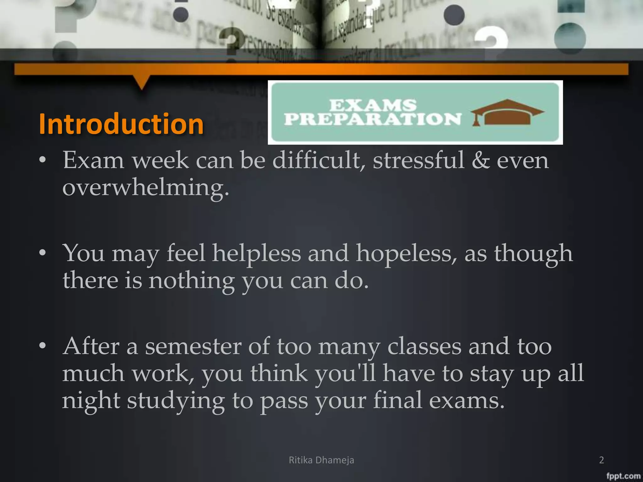 Exam preparation ( How to Study for Exams) | PPSX