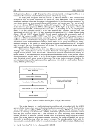 Network selection based on chi-square distance and reputation for internet of things | PDF