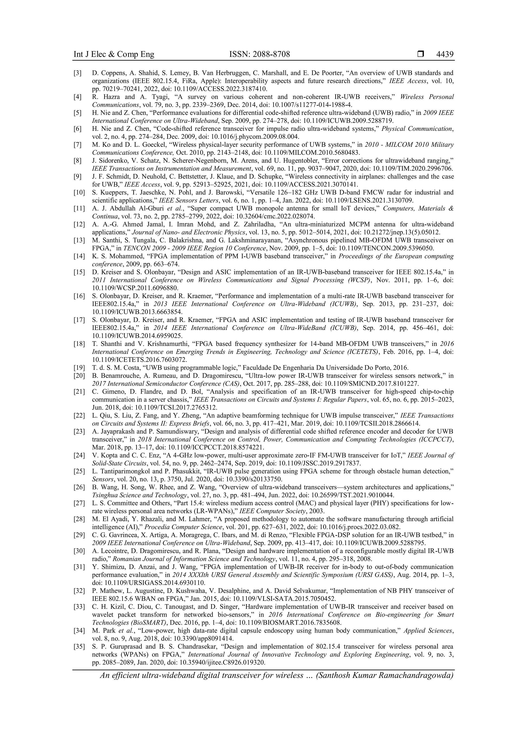 An efficient ultra-wideband digital transceiver for wireless applications on the field ...