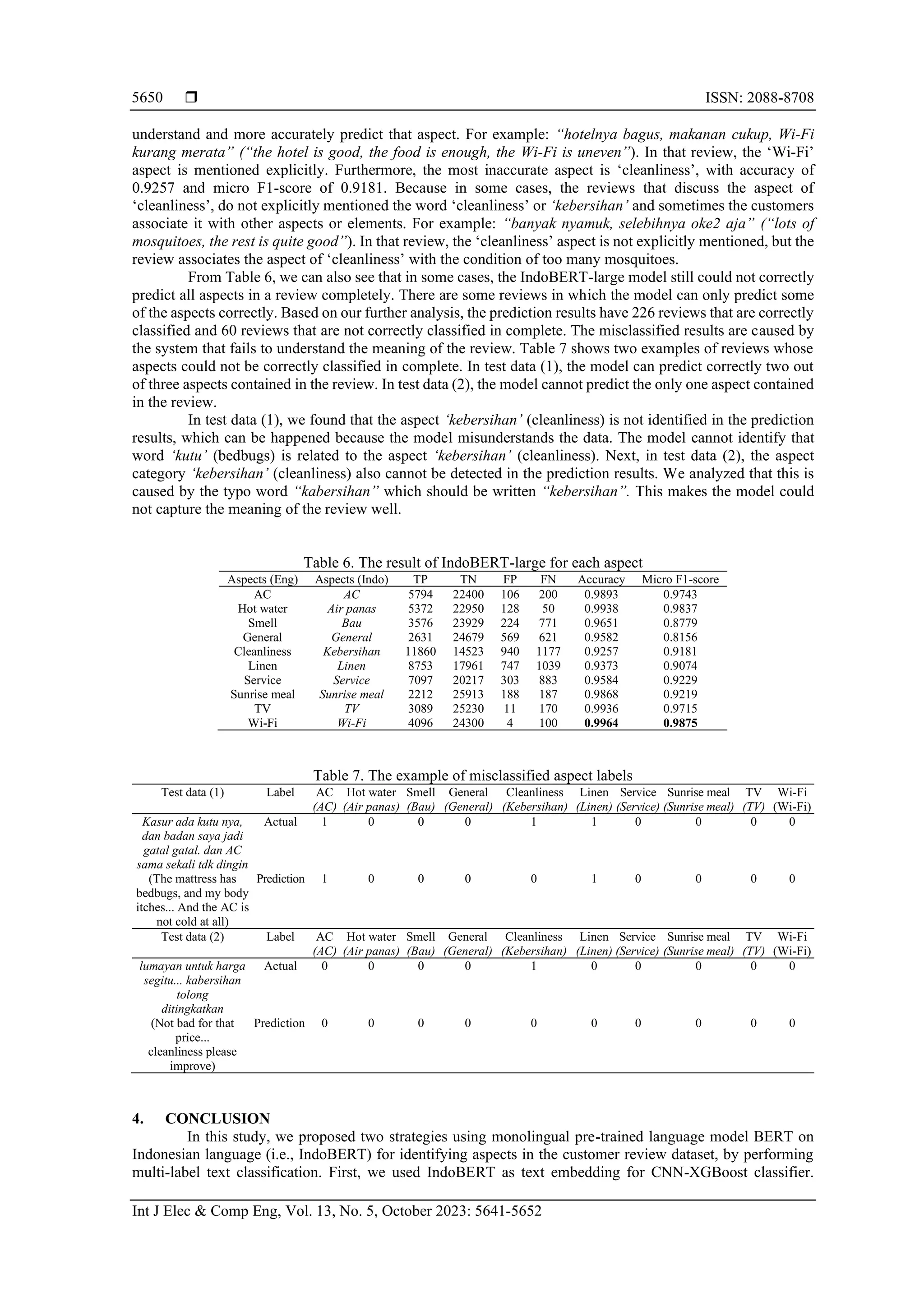 Multi-label text classification of Indonesian customer reviews using bidirectional encoder ...