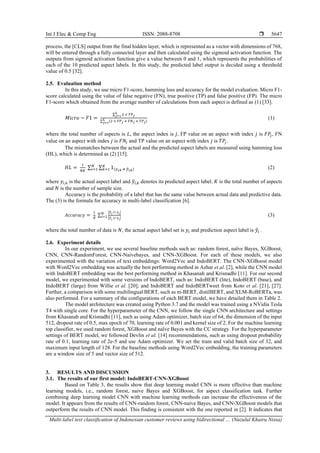 Multi-label text classification of Indonesian customer reviews using bidirectional encoder ...