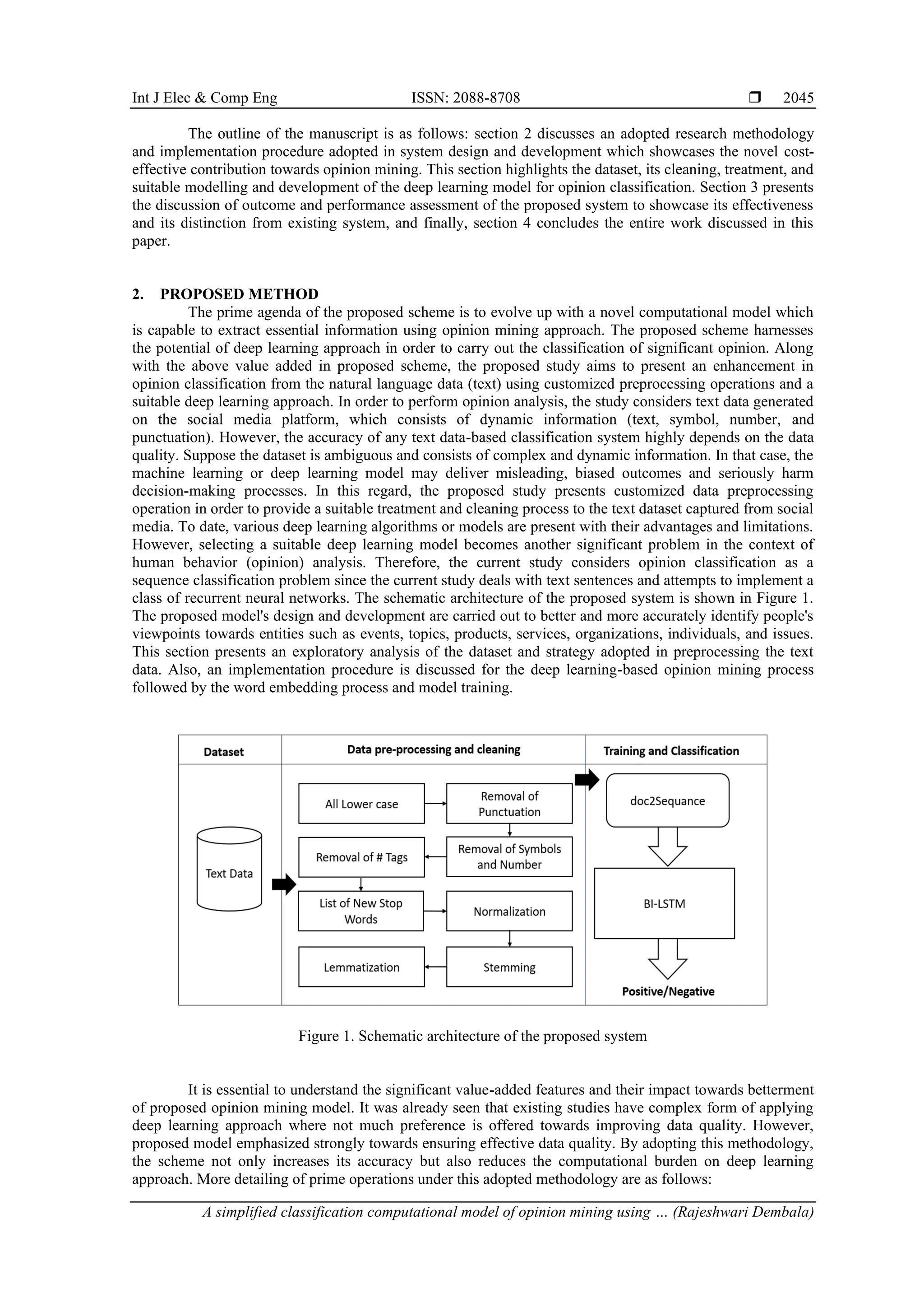 A simplified classification computational model of opinion mining using deep learning | PDF