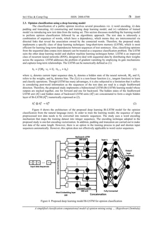 A simplified classification computational model of opinion mining using deep learning | PDF