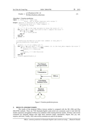 NBLex: emotion prediction in Kannada-English code-switchtext using naïve bayes lexicon approach ...